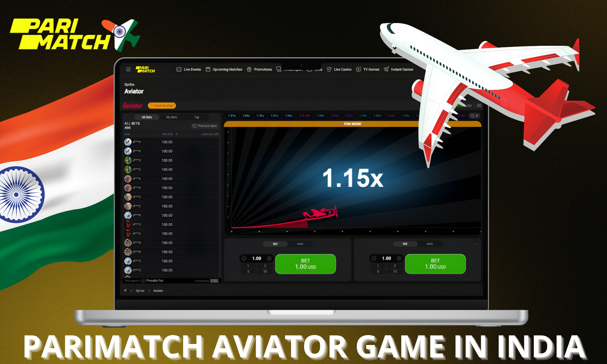 Parimatch Aviator Game - Login and Play in India | 150% up to 105,000 INR